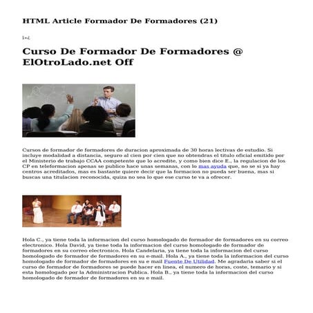 HTML Article Formador De Formadores (21) | PDF
