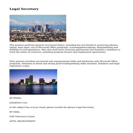 Legal Secretary | PDF