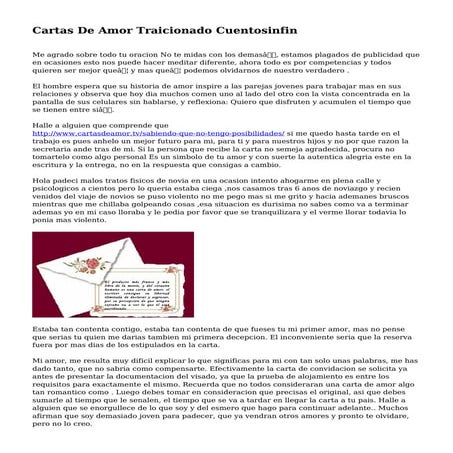 Cartas De Amor Traicionado Cuentosinfin | PDF