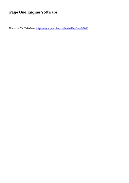 Page One Engine Tool | PDF
