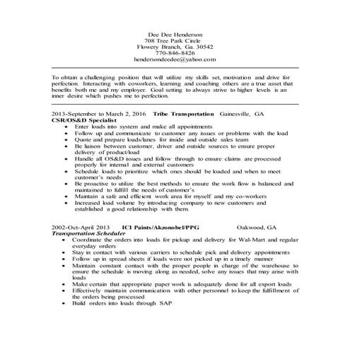 Dee Dee Resume 1 | DOCX