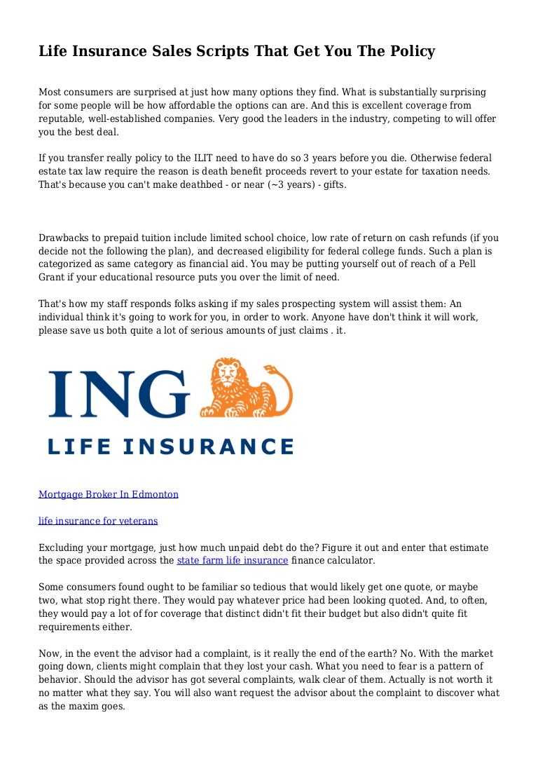 Life Insurance Sales Scripts That Get You The Policy