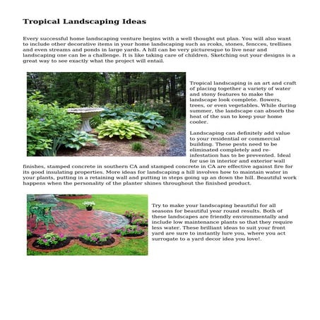Tropical Landscaping Ideas | PDF