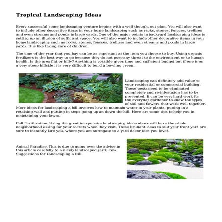 Tropical Landscaping Ideas | PDF