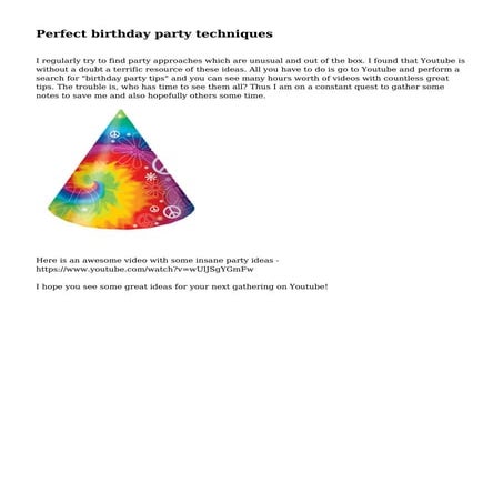 Great birthday party suggestions | PDF