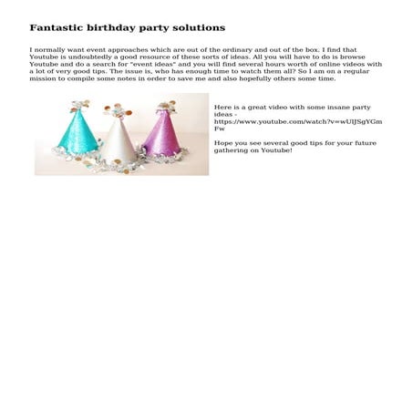 Fantastic birthday party solutions | PDF
