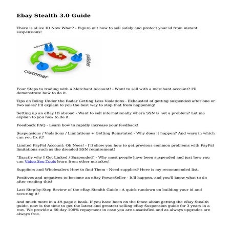 Ebay Stealth 3.0 Guide | PDF