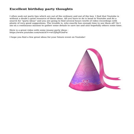 Great birthday party suggestions | PDF
