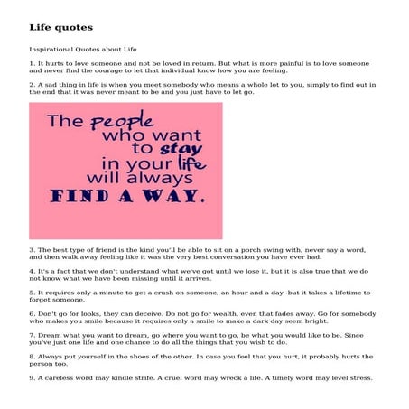Inspirational Quotes about Life | PDF