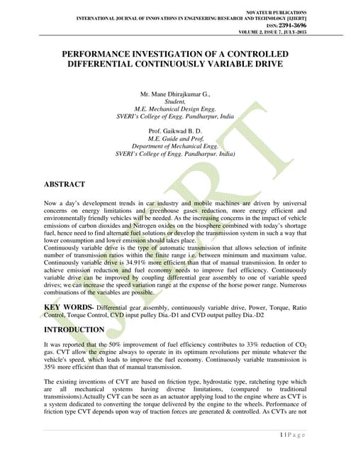 Single Speed Transmission for Electric Vehicles | PDF