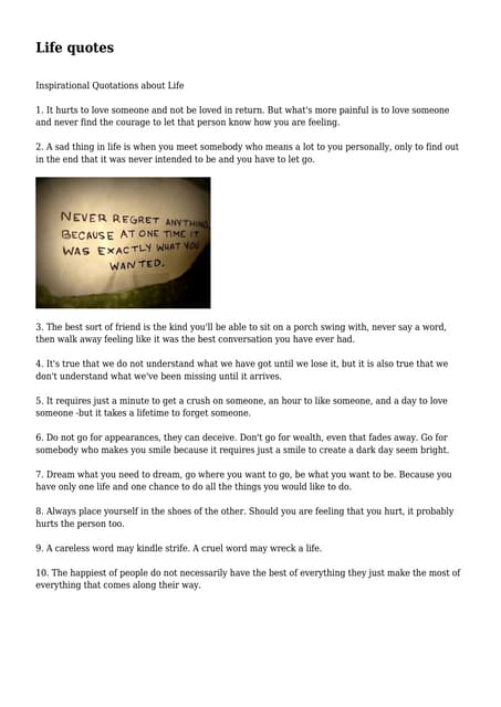 Life quotes | PDF