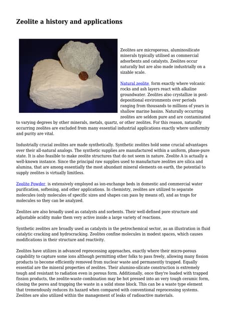 Zeolite Process | PPTX | Chemistry | Science