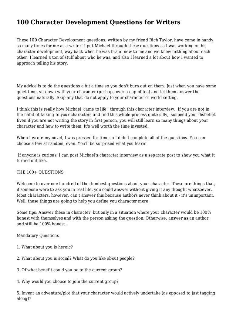 100 Character Development Questions For Writers 100-character-development-questions-for-writers