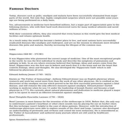 Famous Doctors | PDF