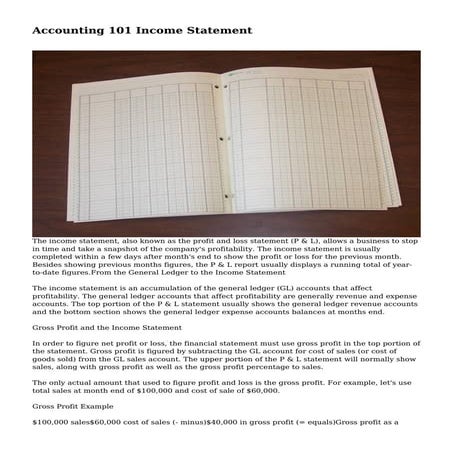 Accounting 101 Income Statement | PDF