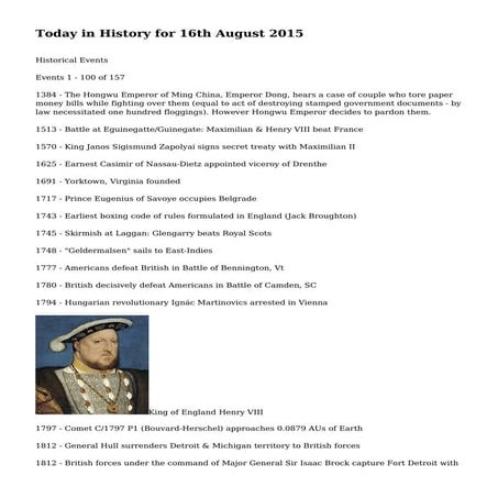 Today in History for 16th August 2015 | PDF