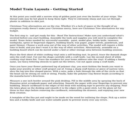 Model Train Layouts - Getting Started | PDF