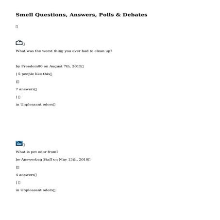 Smell Questions, Answers, Polls & Debates | PDF
