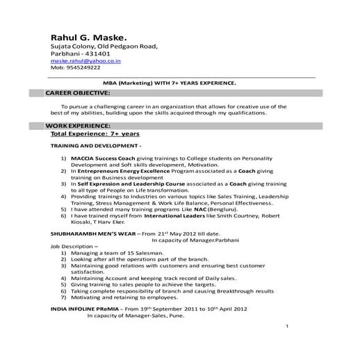 resume rahul_2 | PDF