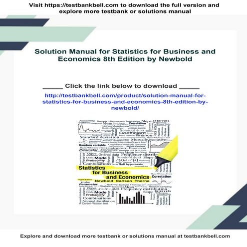 Solution Manual for Statistics for Business and Economics 8th Edition ...