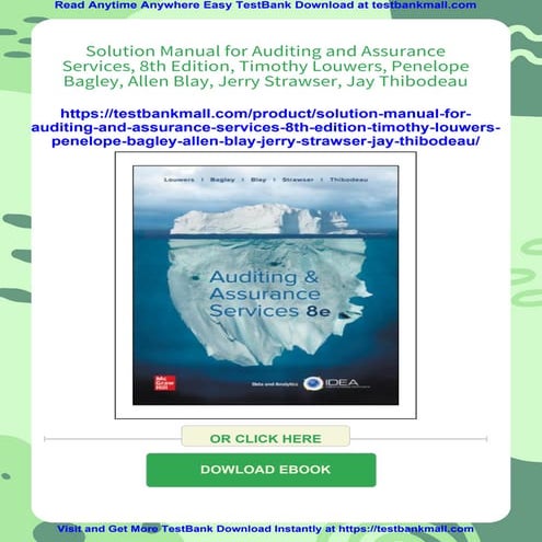 Solution Manual for Auditing and Assurance Services, 8th Edition ...