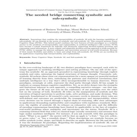 The Needed Bridge Connecting Symbolic and Sub-Symbolic AI | PDF
