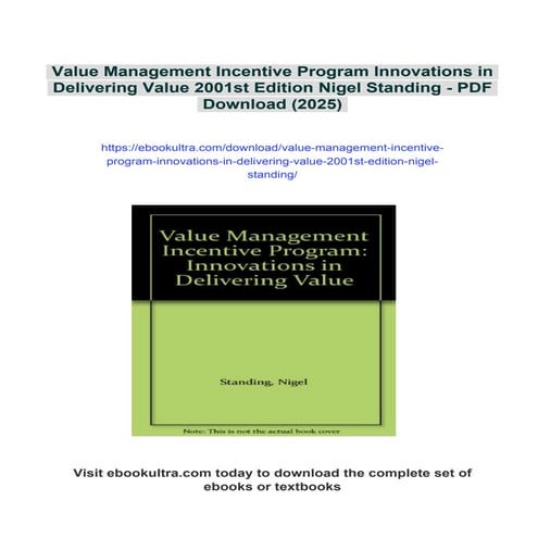 Value Management Incentive Program Innovations in Delivering Value ...