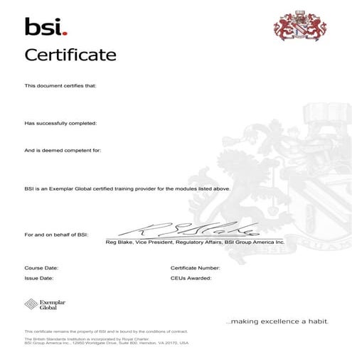 BSI Certificate | PDF