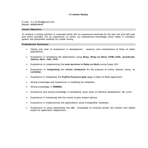 C Lokesh Reddy Cv Pdf 