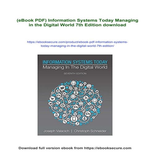 (eBook PDF) Information Systems Today Managing in the Digital World 7th ...