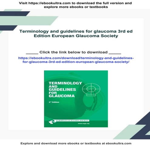 Terminology and guidelines for glaucoma 3rd ed Edition European ...
