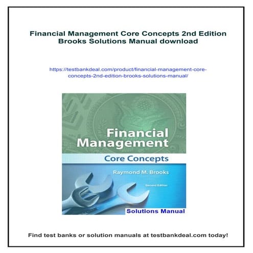 Financial Management Core Concepts 2nd Edition Brooks Solutions Manual ...