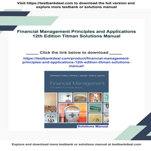 Financial Management Principles and Applications 12th Edition Titman ...