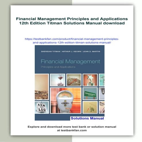Financial Management Principles and Applications 12th Edition Titman ...