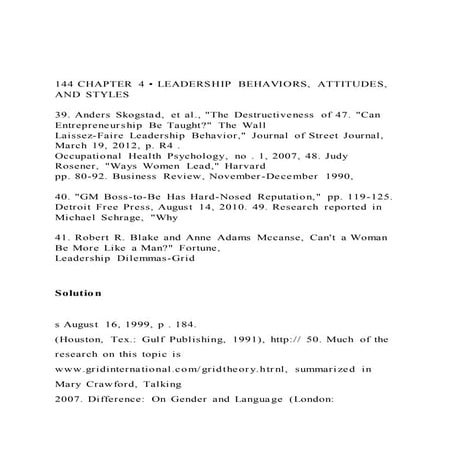 144 CHAPTER 4 • LEADERSHIP BEHAVIORS, ATTITUDES, AND STYLES | PDF
