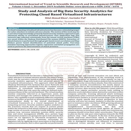 Study and Analysis of Big Data Security Analytics for Protecting Cloud Based Virtualized ...