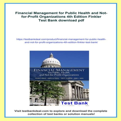 Financial Management for Public Health and Not-for-Profit Organizations ...