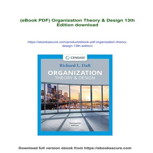 (eBook PDF) Organization Theory & Design 13th Edition | PDF