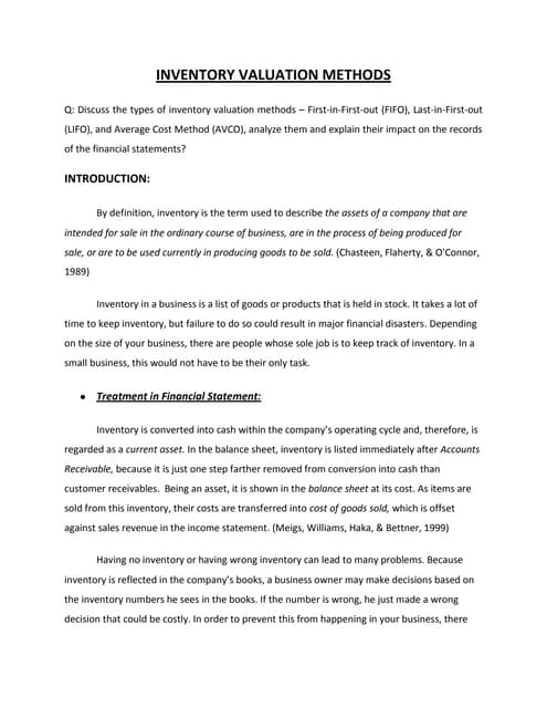 Inventory valuation | PPTX