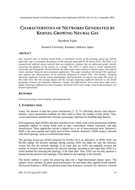 Characteristics Of Networks Generated By Kernel Growing Neural Gas Pdf