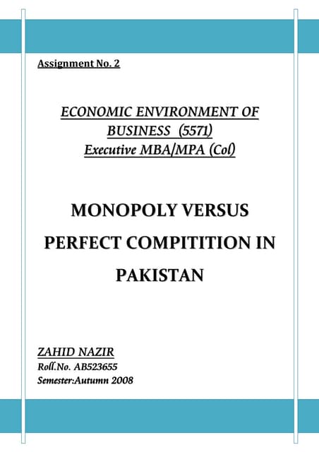 Perfect competition & Monopoly | PPT