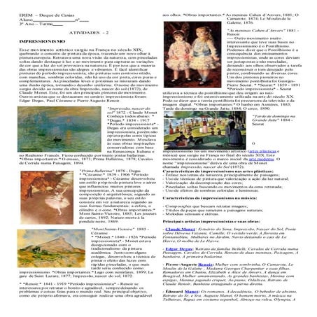 Impressionismo-exercicios | DOCX