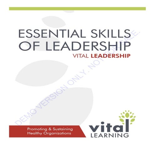 Leadership Essentials Series Essential Skills Of Leadership Demo Pdf Career Advice Careers