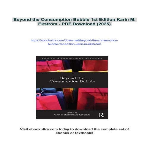Beyond the Consumption Bubble 1st Edition Karin M. Ekström | PDF