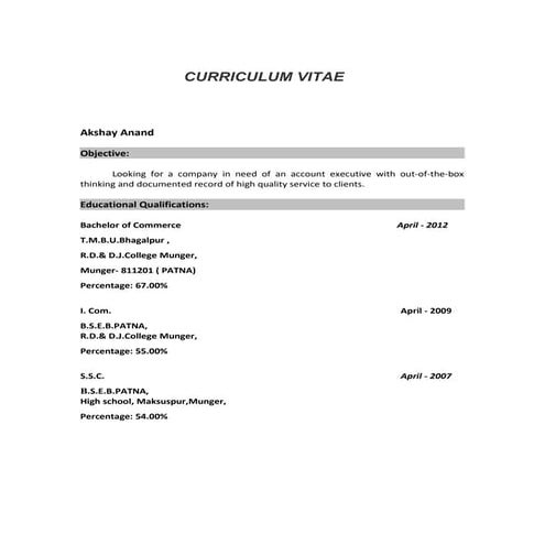 Akshay Anand CV | PDF