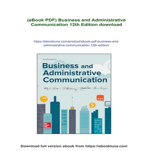 (eBook PDF) Business and Administrative Communication 12th Edition | PDF
