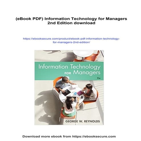 (eBook PDF) Information Technology for Managers 2nd Edition | PDF