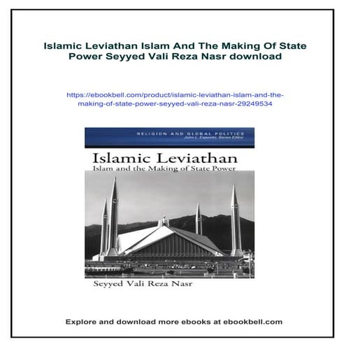 Islamic Leviathan Islam And The Making Of State Power Seyyed Vali Reza ...