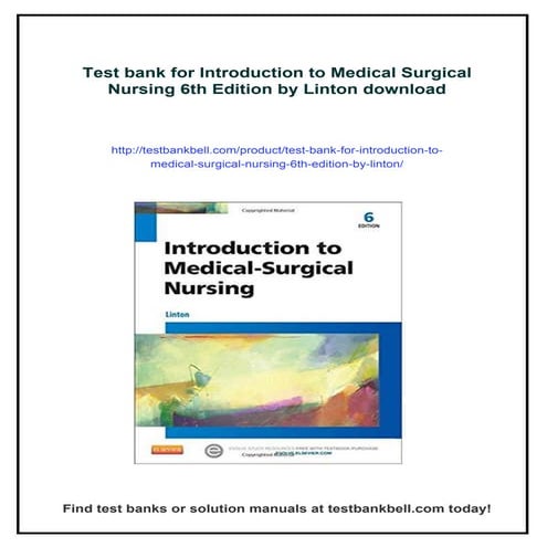 Test bank for Introduction to Medical Surgical Nursing 6th Edition by ...