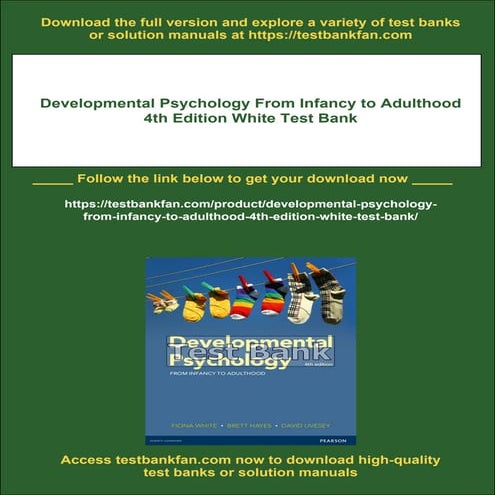 Developmental Psychology From Infancy to Adulthood 4th Edition White ...